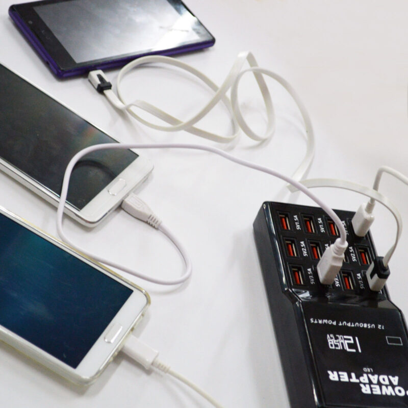 5V 12A 12 Port USB Quick Adapter Charger home Portable Or Wall Fast ...