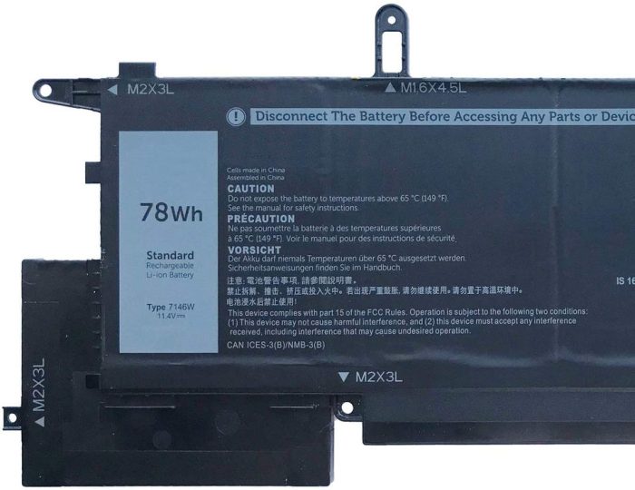 7146W Laptop Notebook 6 Cell Battery For Dell Latitude 7400 2-In-1 ...