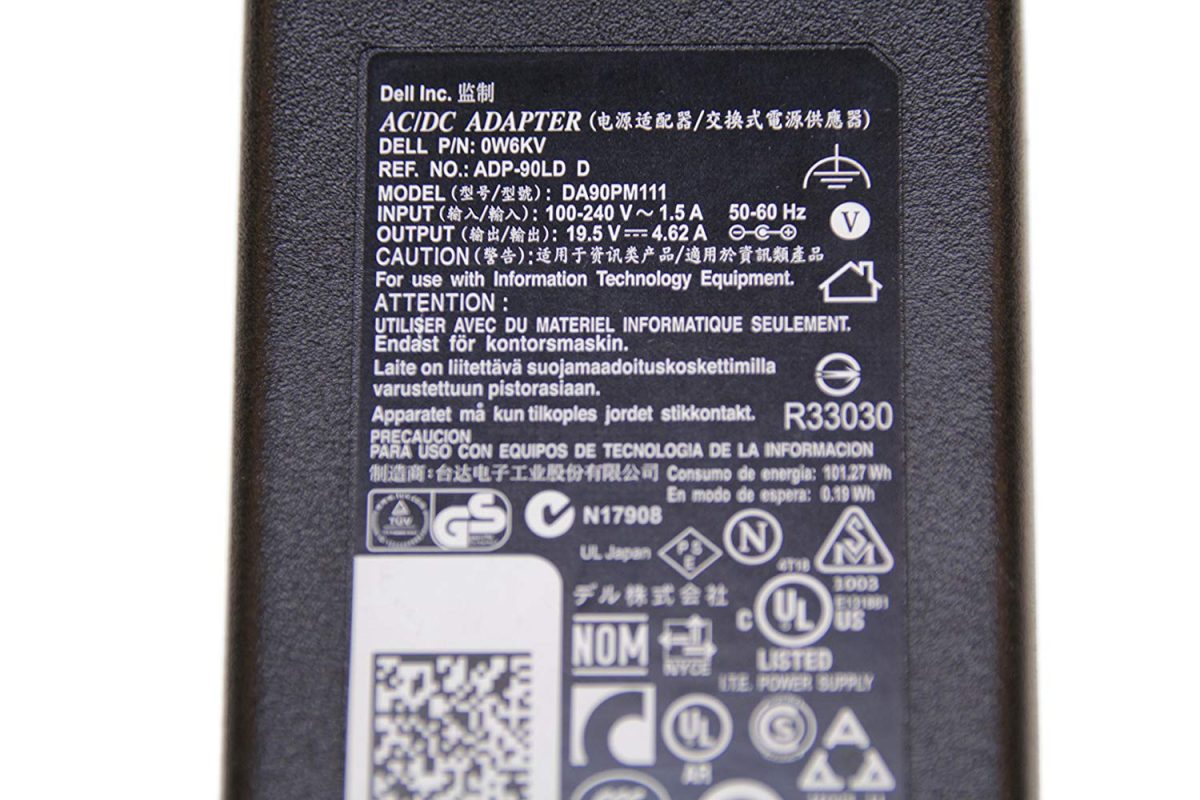 Dell Laptop Charger Dell Latitude 13 3379 (P69G) 3390 (P69G) 7350 (P58G ...