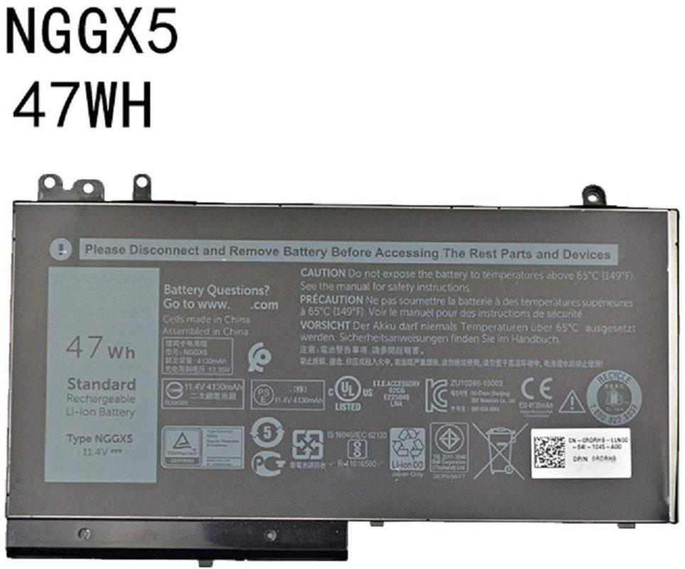 NGGX5 Dell Latitude 14 E5470 Series Laptop 3 Cell Battery 11.4V P/N ...