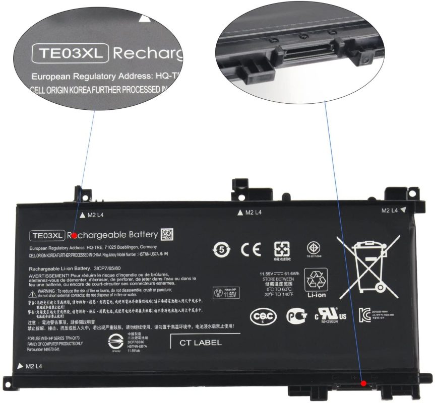 TE03XL Battery For HP Pavilion 15-BC 15-BC000 15-bc011TX 15-bc040TX ...