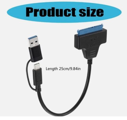 SATA TO Type C Or USB 3.0 2 in 1 External HDD Or SSD Adapter Cable ...